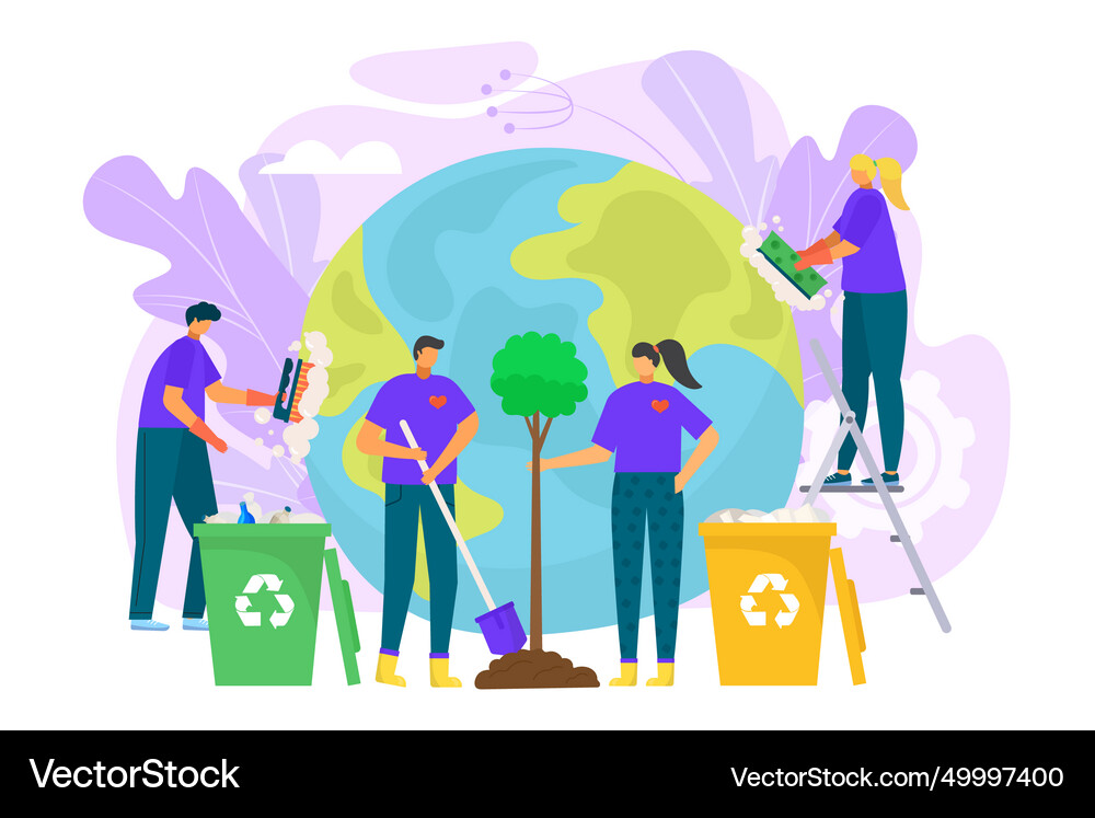 Planet ecology protection save earth environment Vector Image