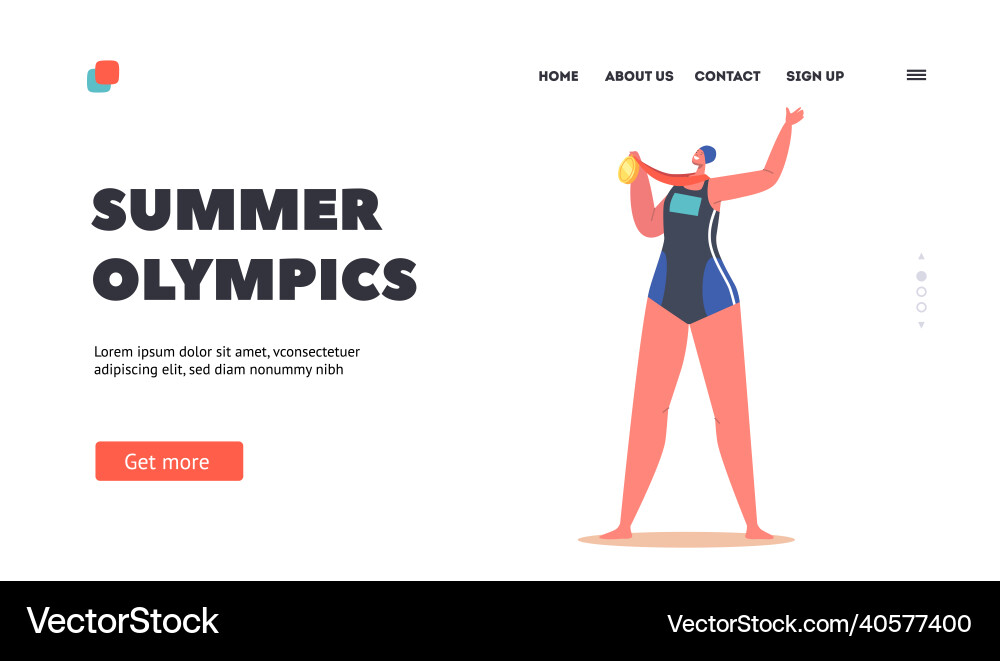 Summer olympics landing page template sport Vector Image