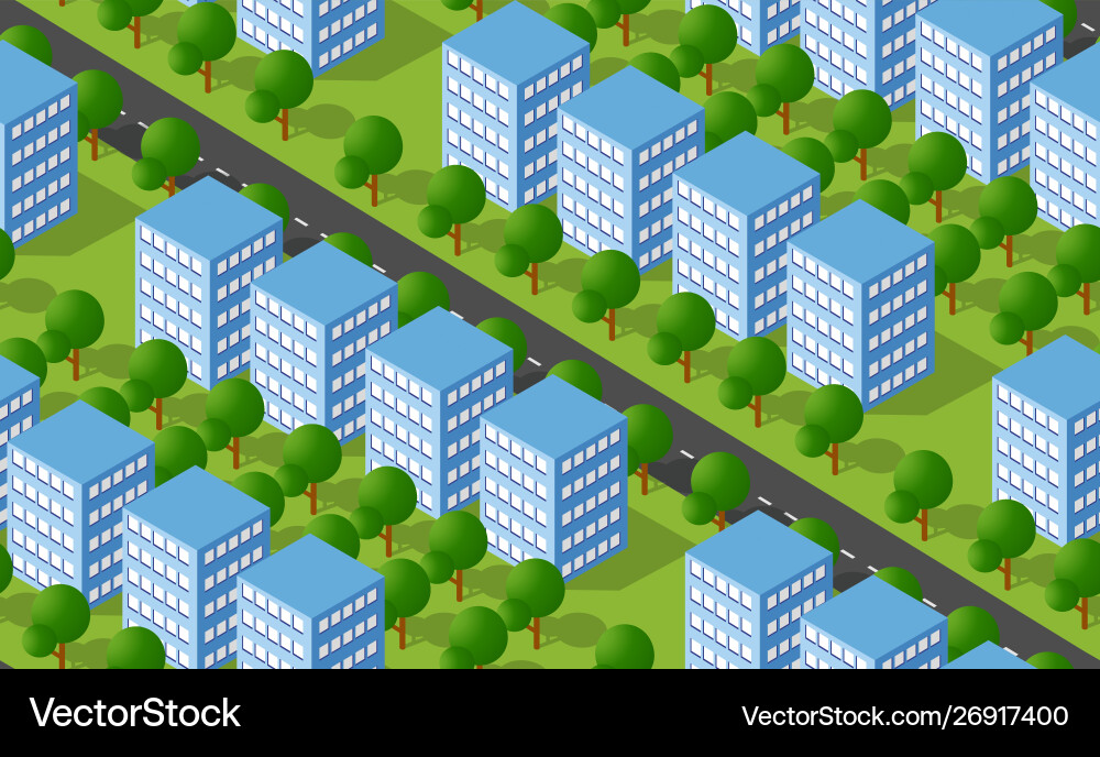Urban isometric area Royalty Free Vector Image