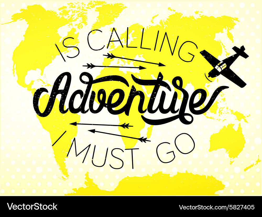 Adventure lettering Royalty Free Vector Image - VectorStock