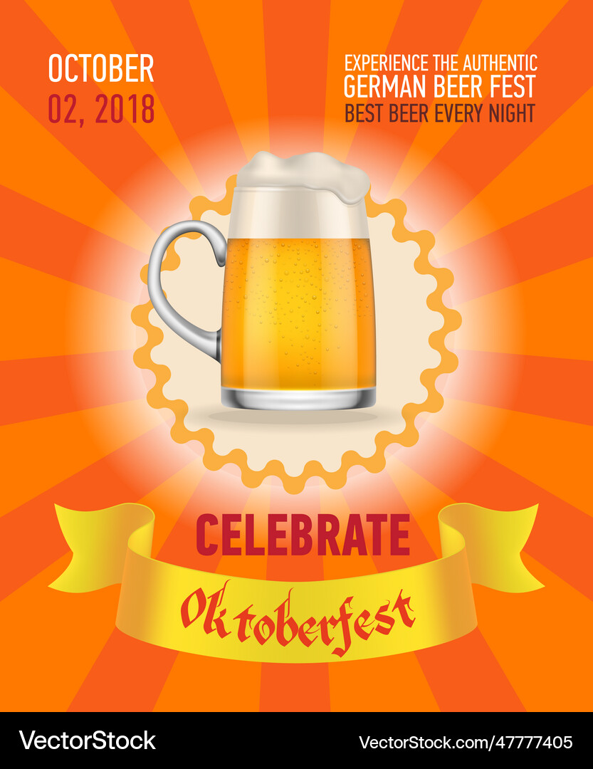 Celebrate octoberfest orange flyer design Vector Image