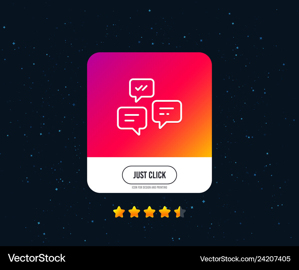 Chat messages line icon conversation or sms sign Vector Image