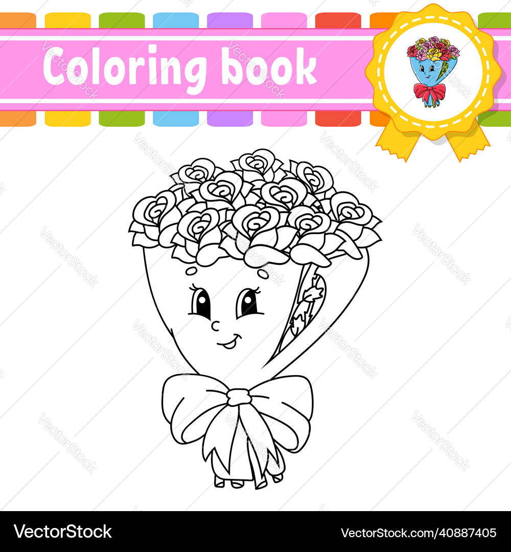 Coloring book for kids cheerful character cute Vector Image