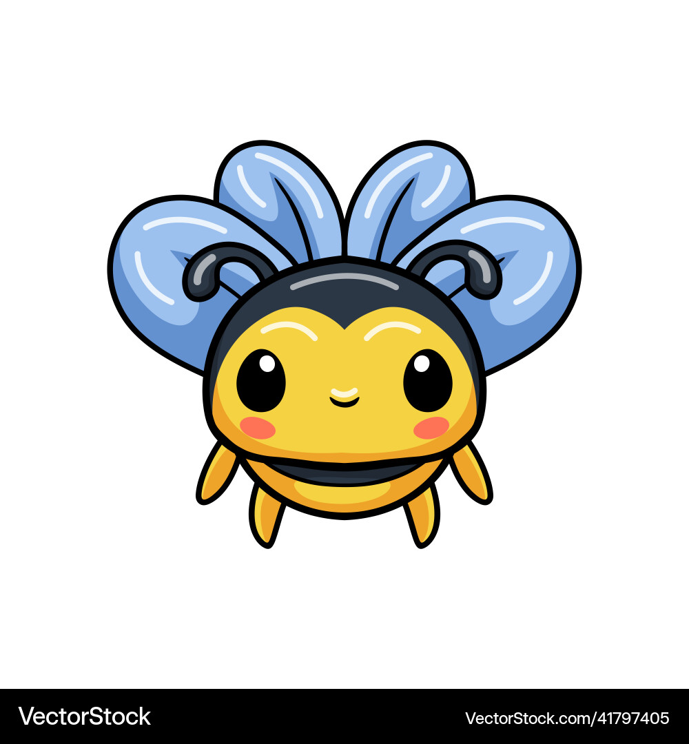 Cute little bee cartoon flying Royalty Free Vector Image