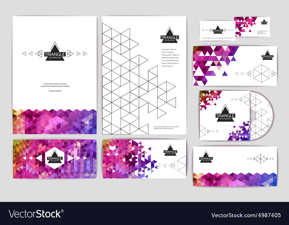 Document template with triangle background Vector Image