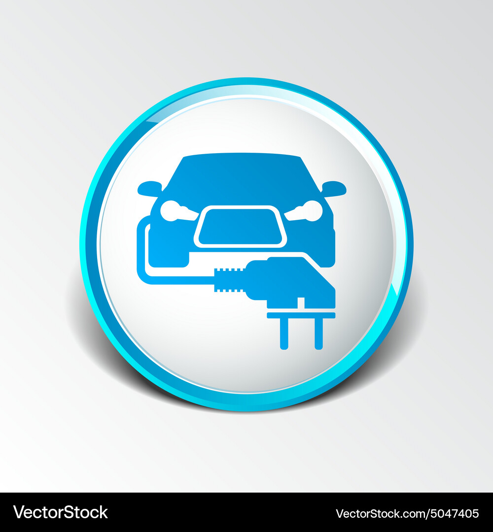 Electric car plug icon eco fuel Royalty Free Vector Image