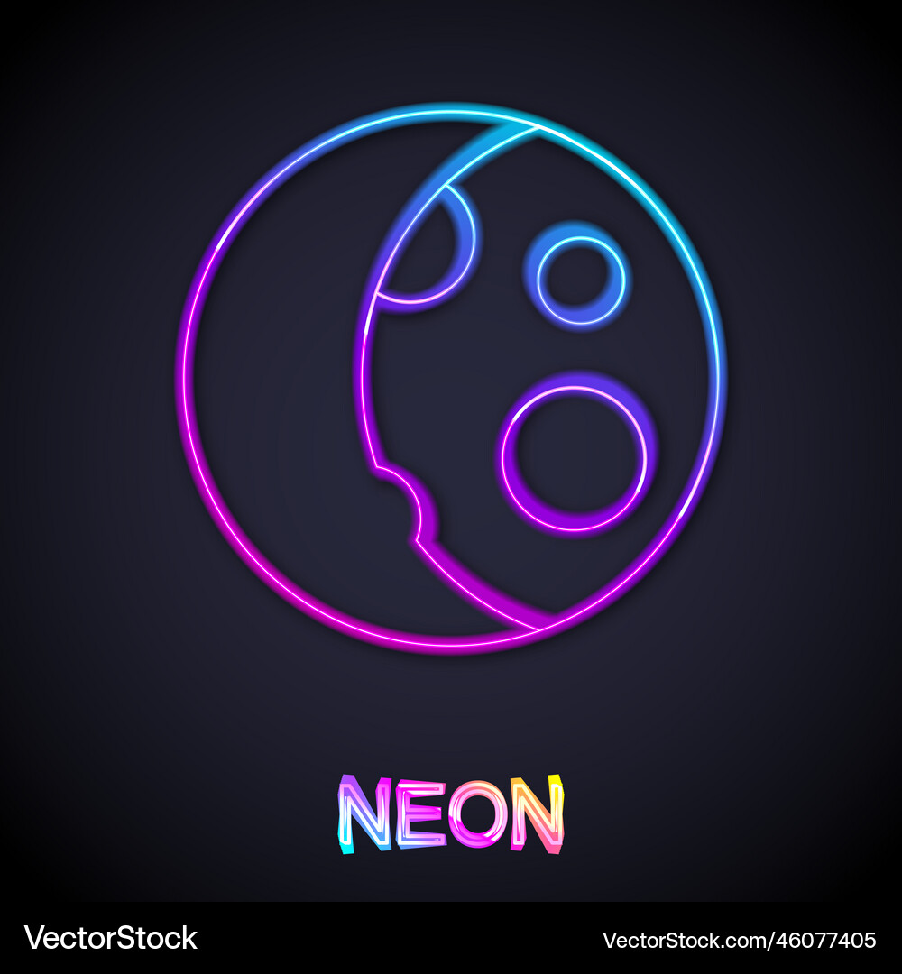 Glowing neon line moon phases icon isolated Vector Image