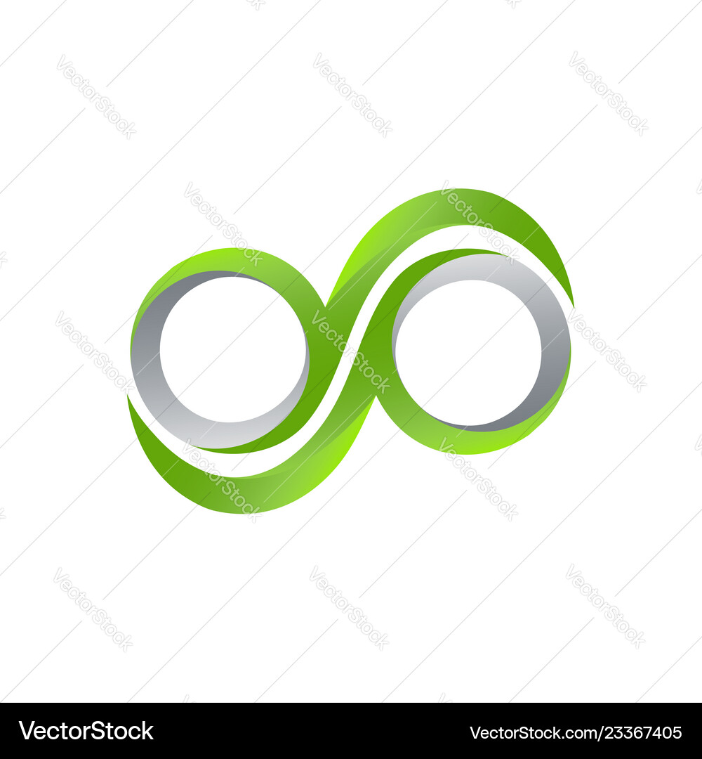 Green infinity logo template infinity design Vector Image