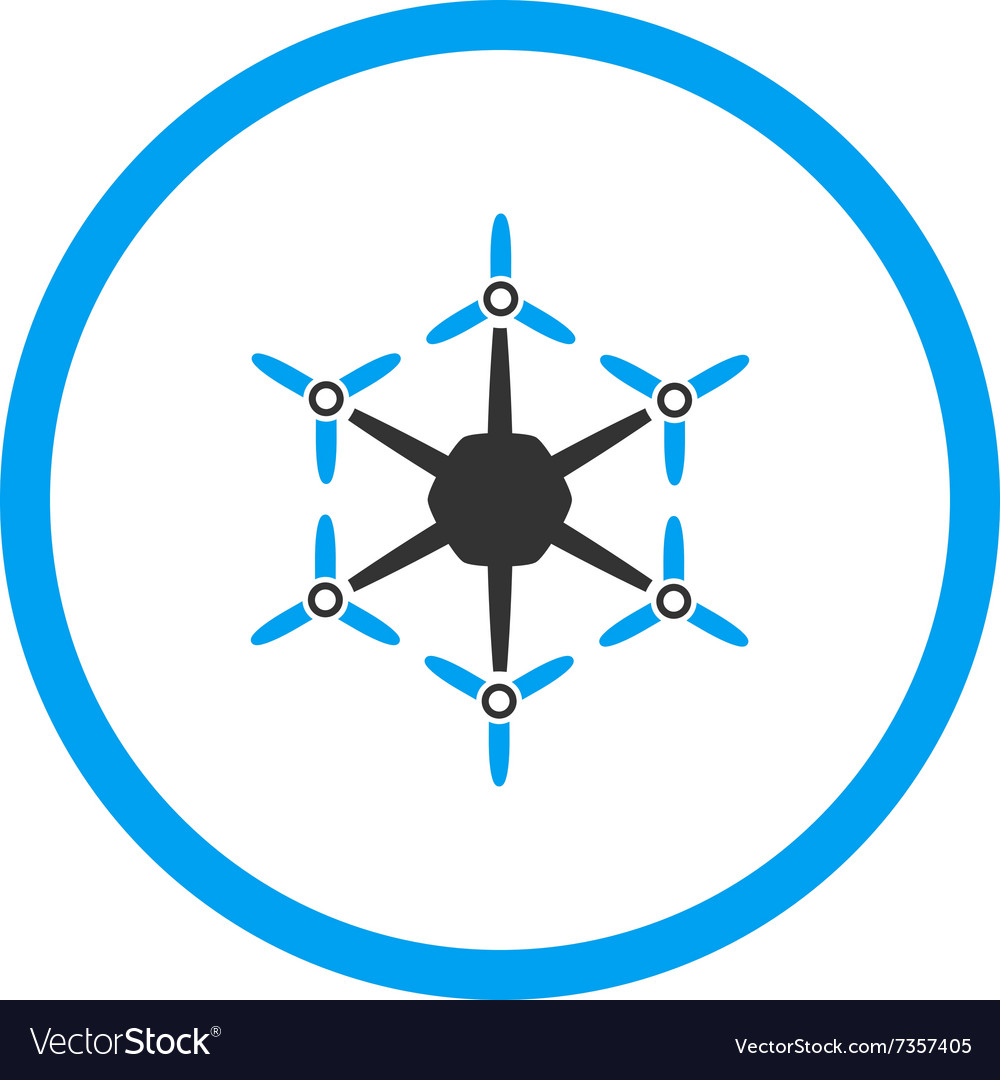Hexacopter rounded icon Royalty Free Vector Image