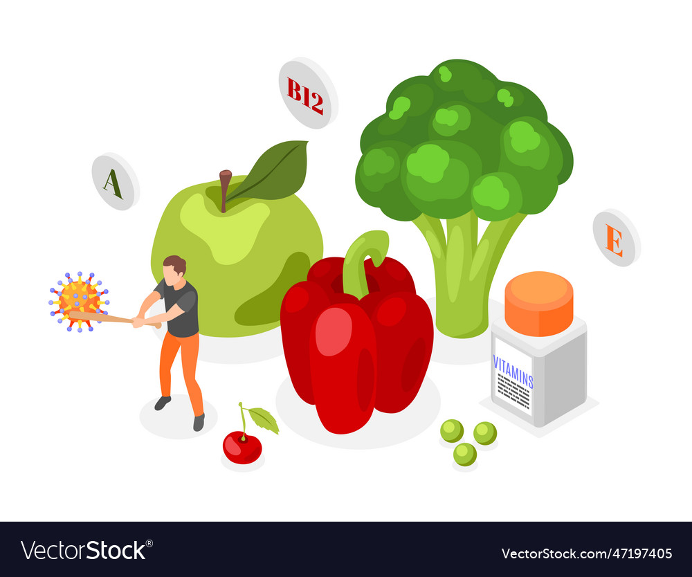 Immune system boost composition Royalty Free Vector Image