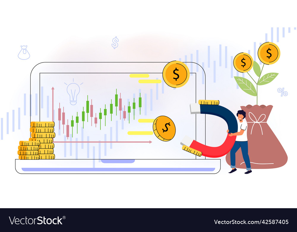 Monetization concept online e-commerce marketer Vector Image Monetization concept online e-commerce marketer Vector Image