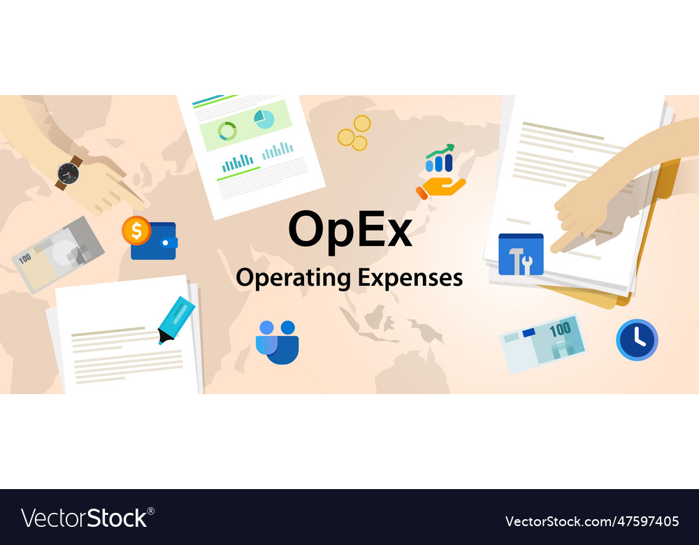 Opex operating expenses operational expenditures Vector Image