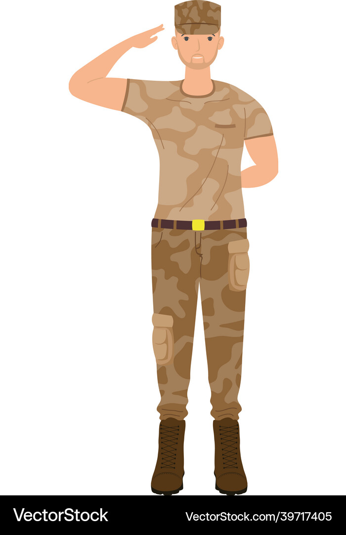 Soldier military character Royalty Free Vector Image