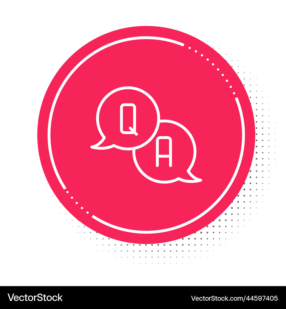 White line speech bubbles with question and answer