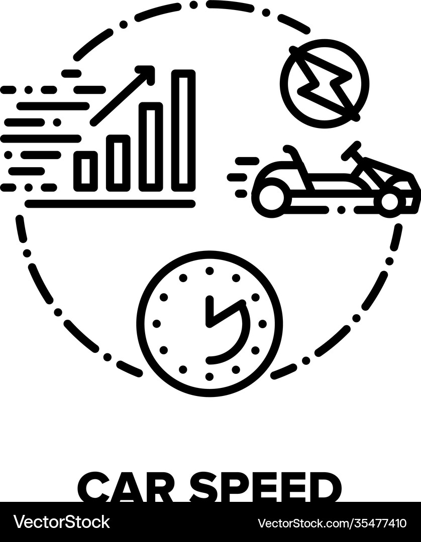 Car speed race concept black Royalty Free Vector Image