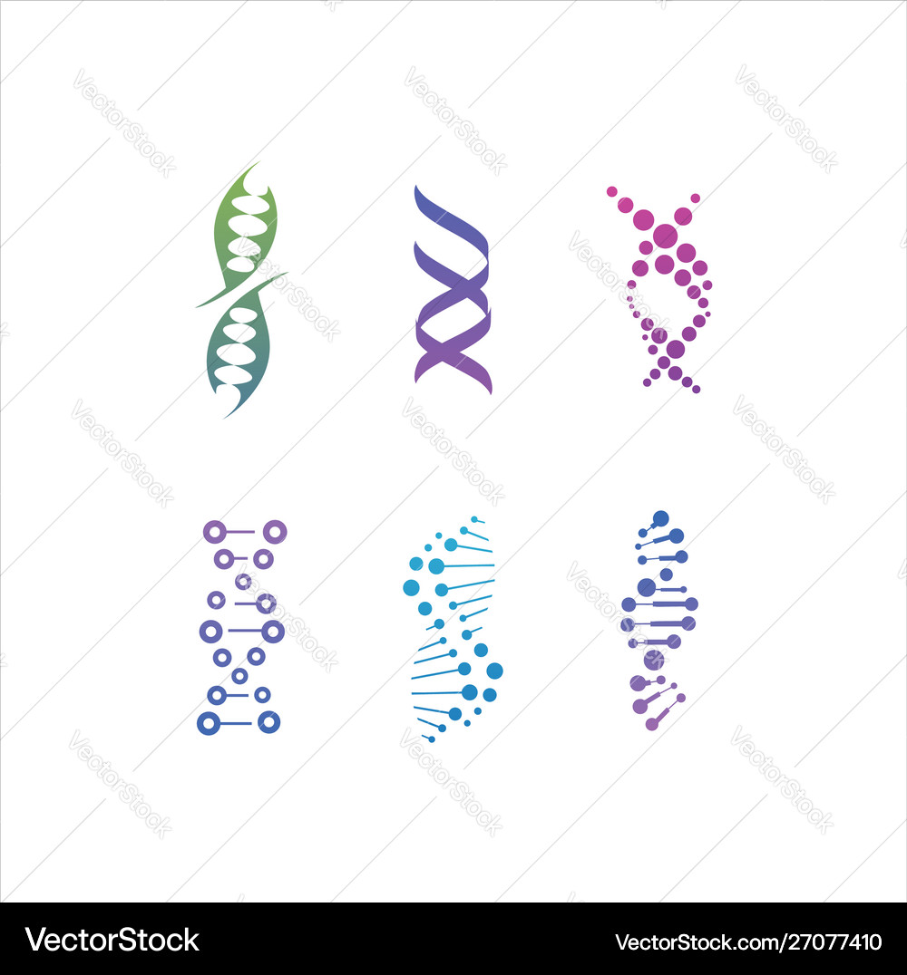 Dna genetic sign icons and elements collection Vector Image
