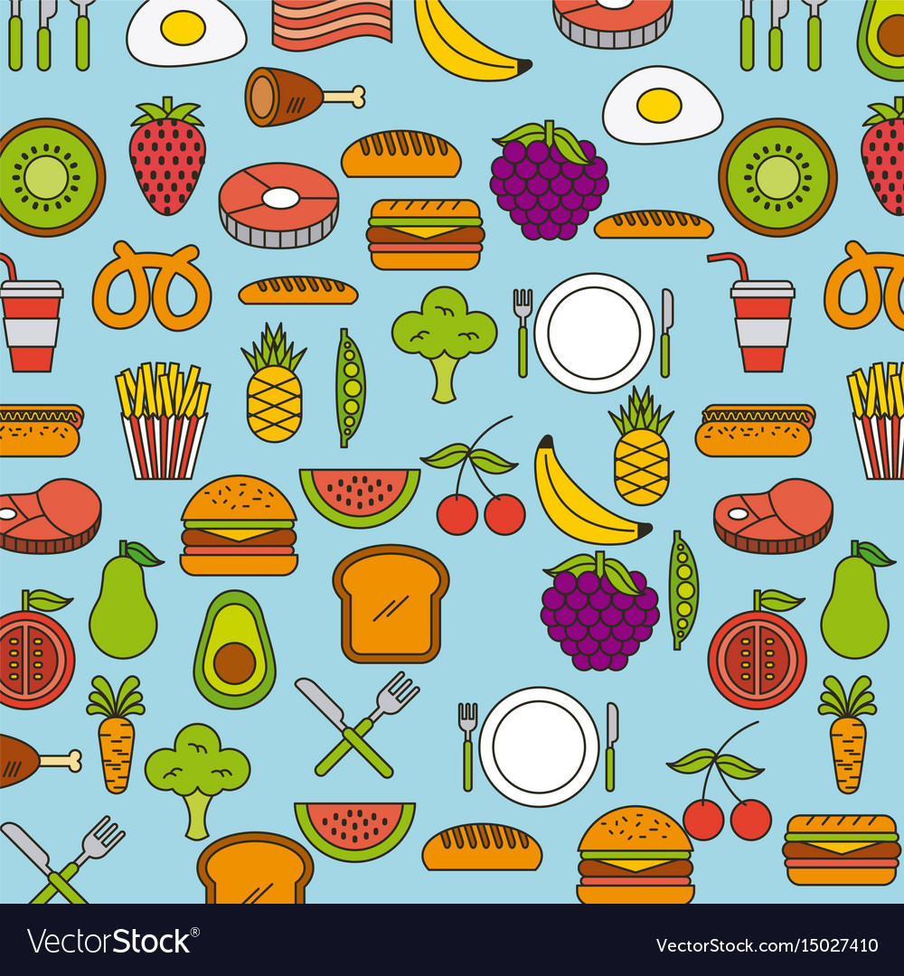 Healthy food Royalty Free Vector Image - VectorStock