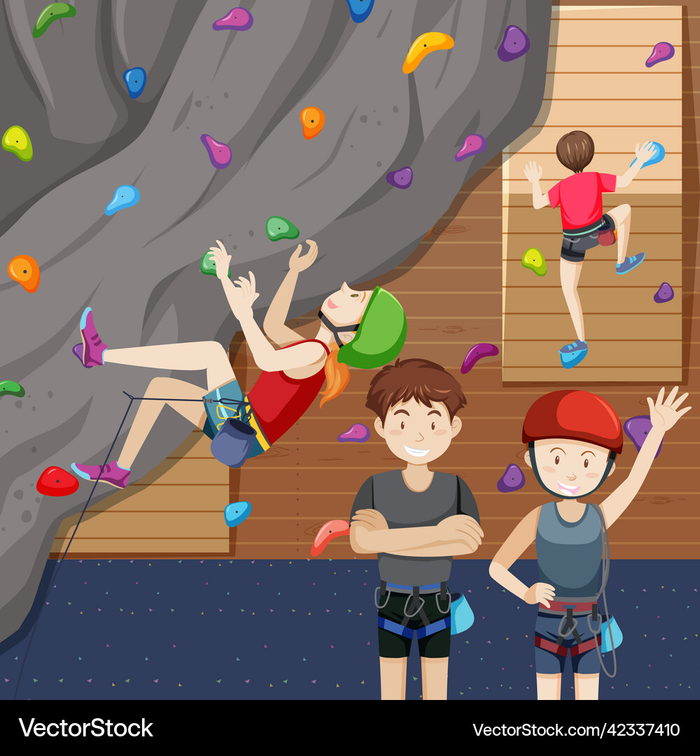 Indoor rock climbing gym Royalty Free Vector Image