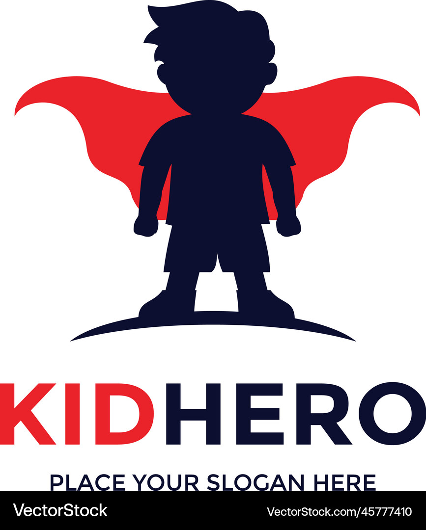 Kids hero logo template this design use human Vector Image