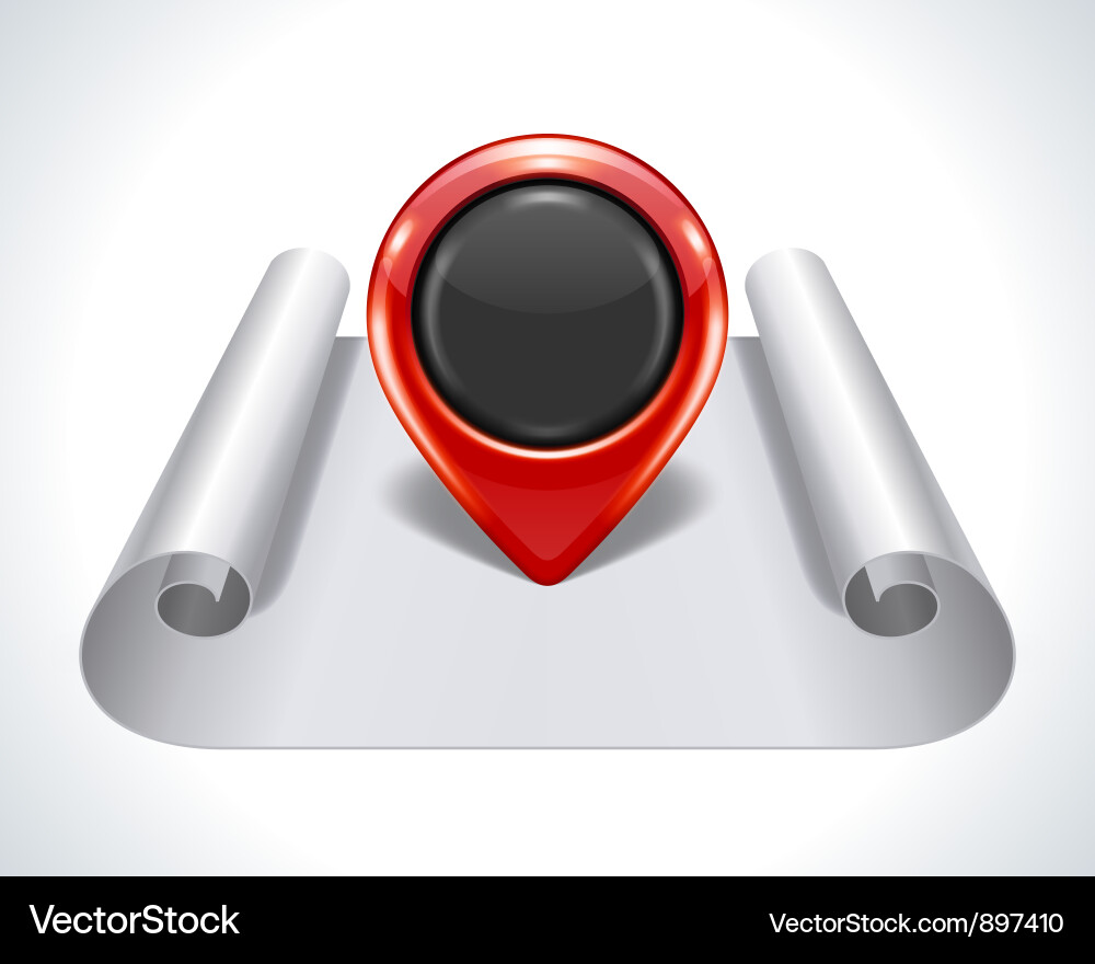 Map pointer icon on white paper Royalty Free Vector Image