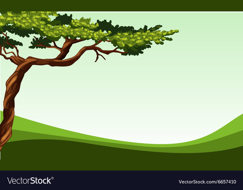 Nature scene with tree and field Royalty Free Vector Image