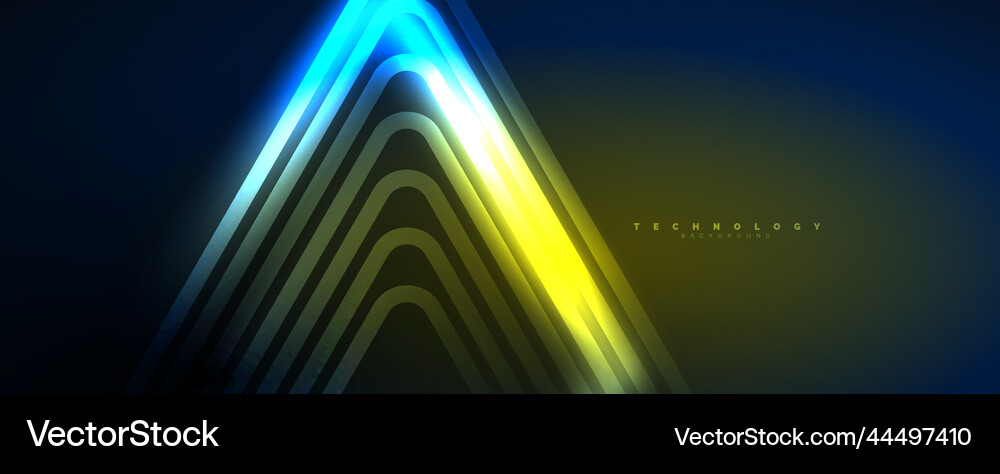 Neon glowing techno lines hi-tech futuristic Vector Image