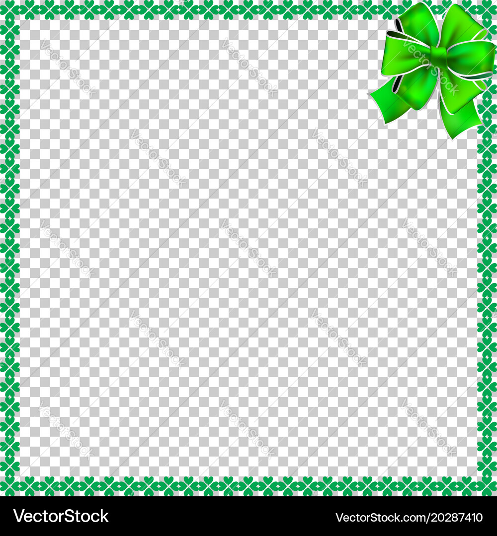 Saint patricks day elegant border with shamrocks Vector Image