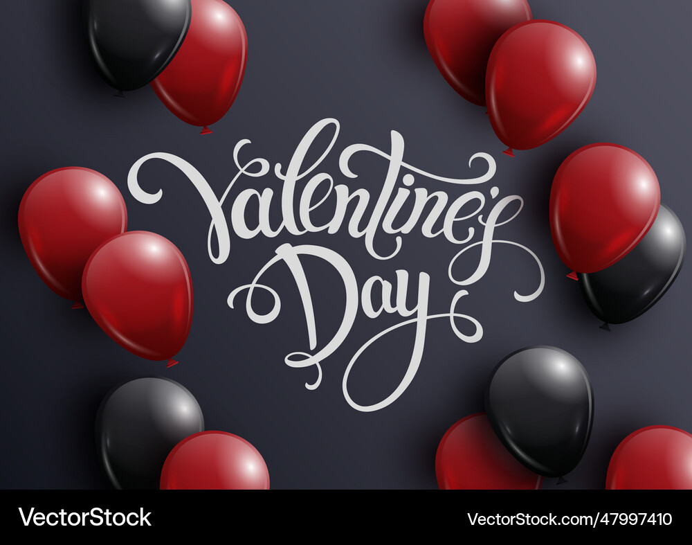 Valentines day background with red and black Vector Image