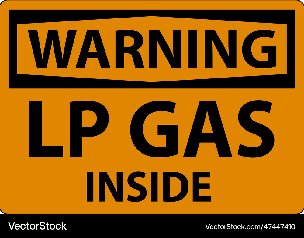 Warning sign lp gas inside on white background Vector Image