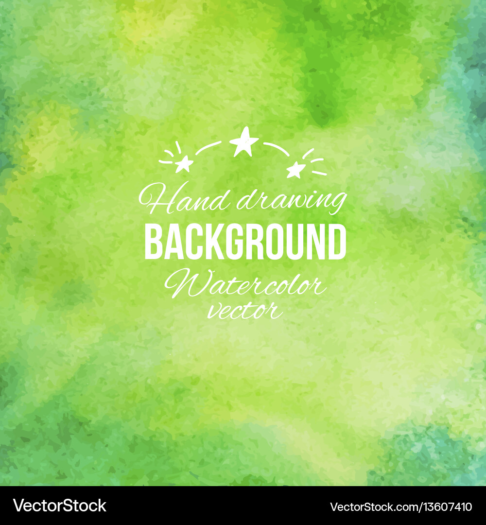 Watercolor green abstract hand drawing Royalty Free Vector
