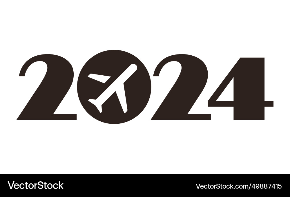 2024 - travel trip flight vacation Royalty Free Vector Image