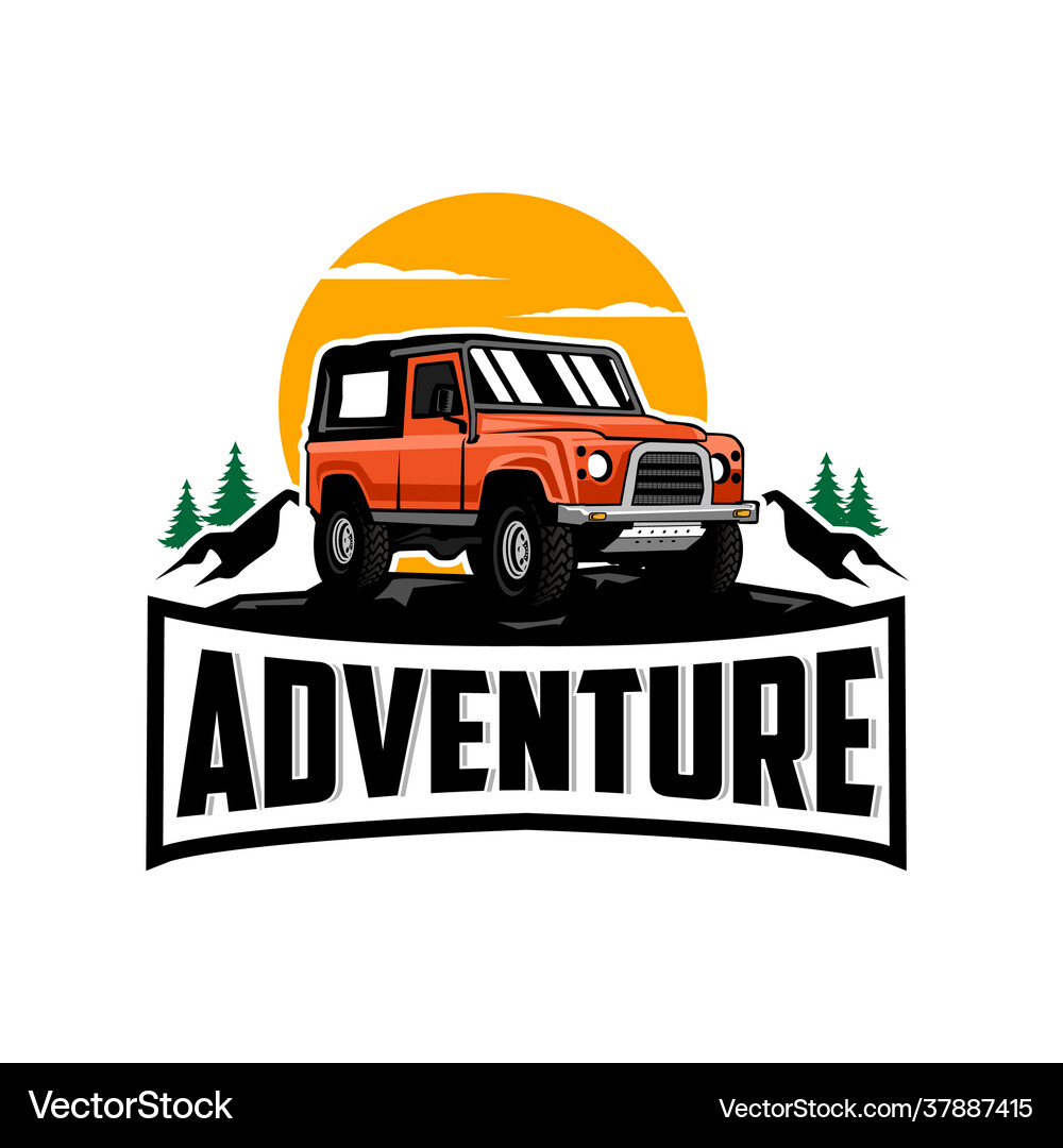 Adventure car logo Royalty Free Vector Image - VectorStock
