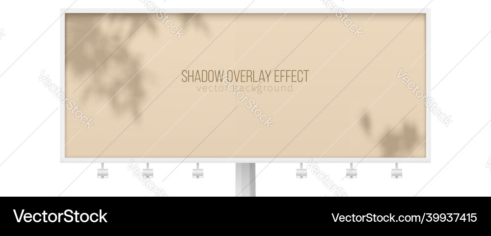 Billboard with shadow of tree branches beige Vector Image