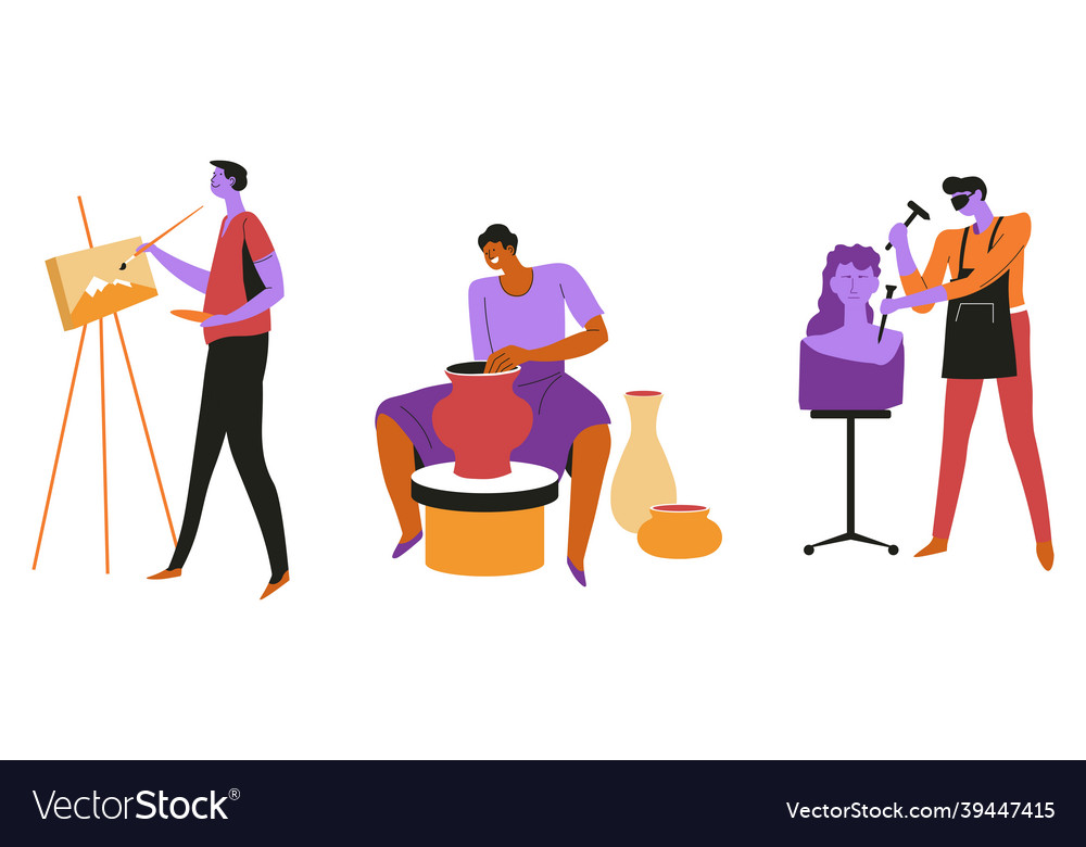 Craft and handmade items art lessons skills Vector Image