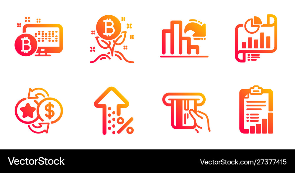 Decreasing graph bitcoin system and bitcoin Vector Image