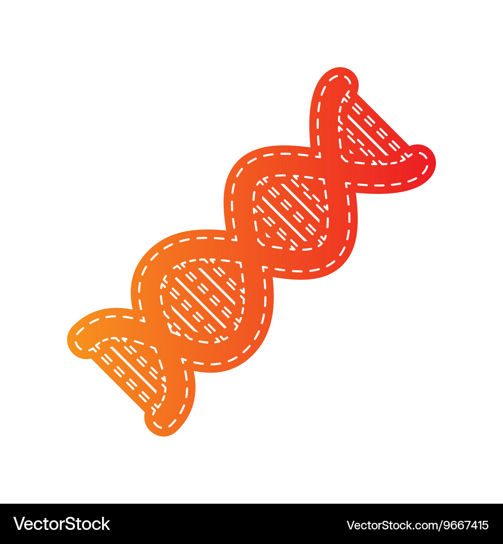 Dna sign orange applique isolated Royalty Free Vector Image