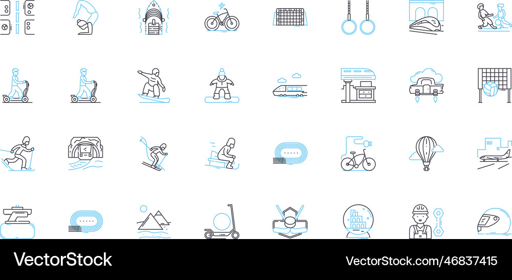 Entertainment diversion linear icons set Vector Image