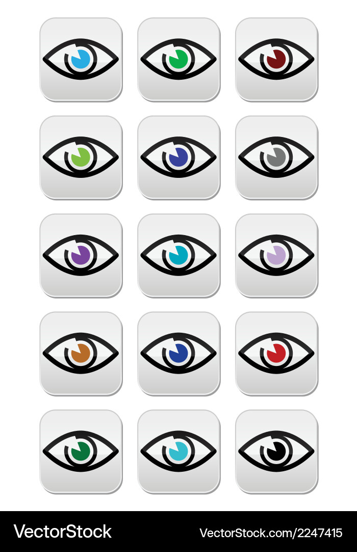 Eye colors sight icons set Royalty Free Vector Image