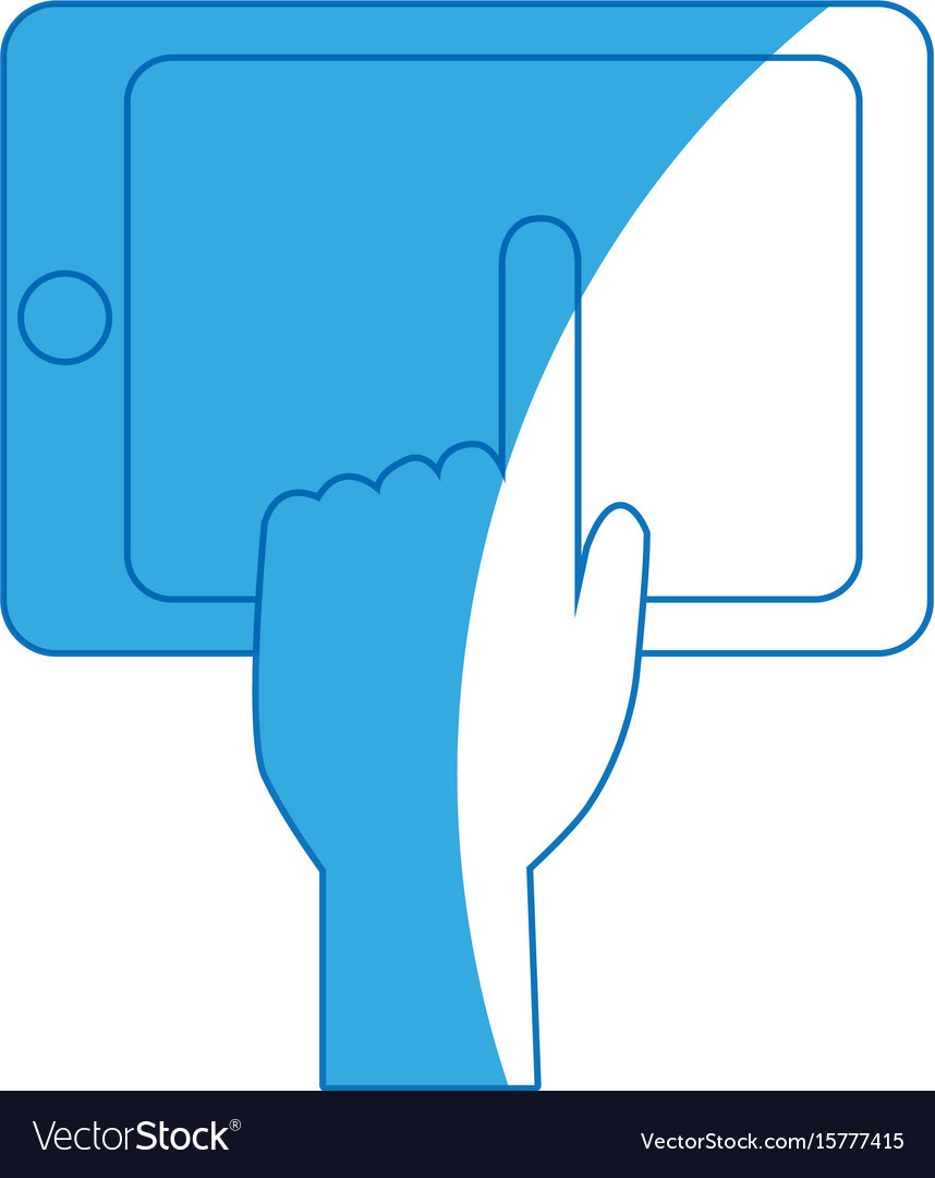 Hand touch smartphone display device app Vector Image