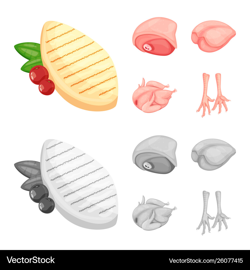 Isolated object product and poultry sign Vector Image