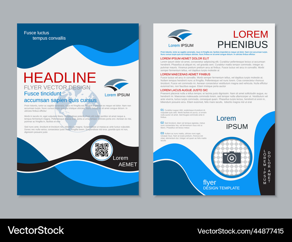 Modern business two-sided flyer design template Vector Image