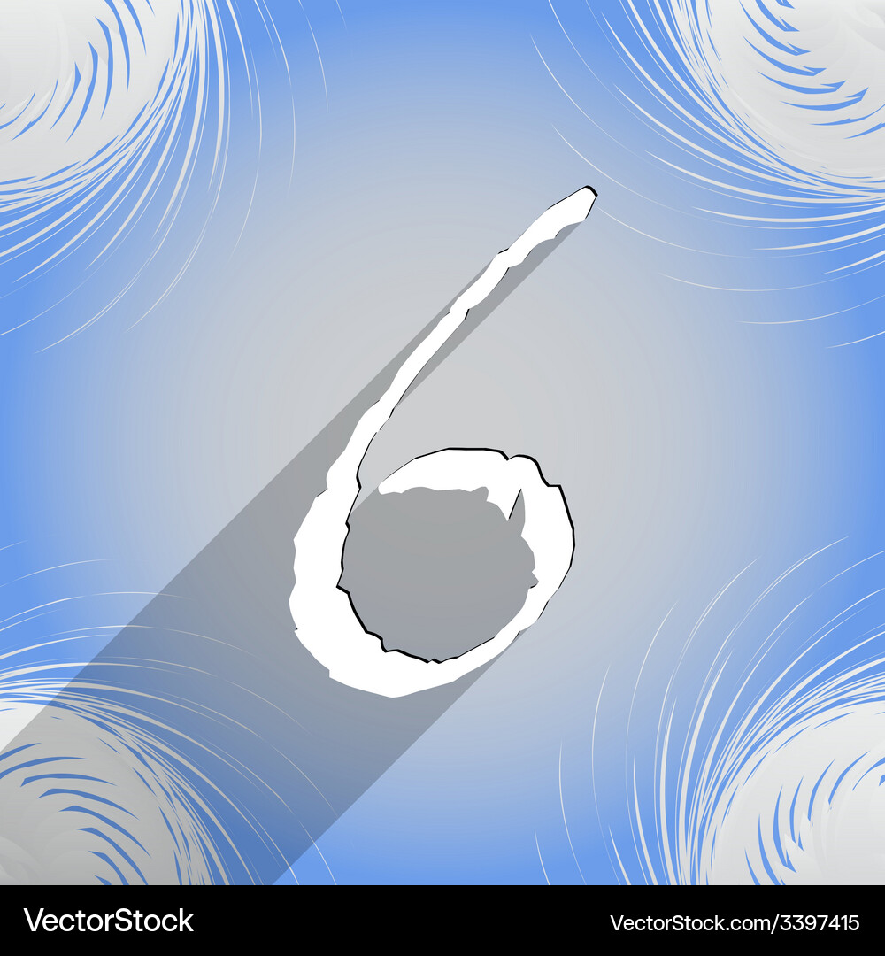 Number six icon symbol flat modern web design Vector Image