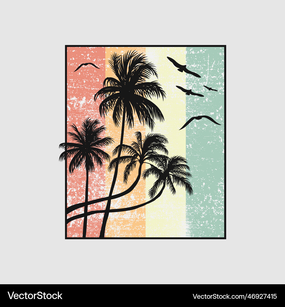 Ocean and beach panoramic landscape design Vector Image