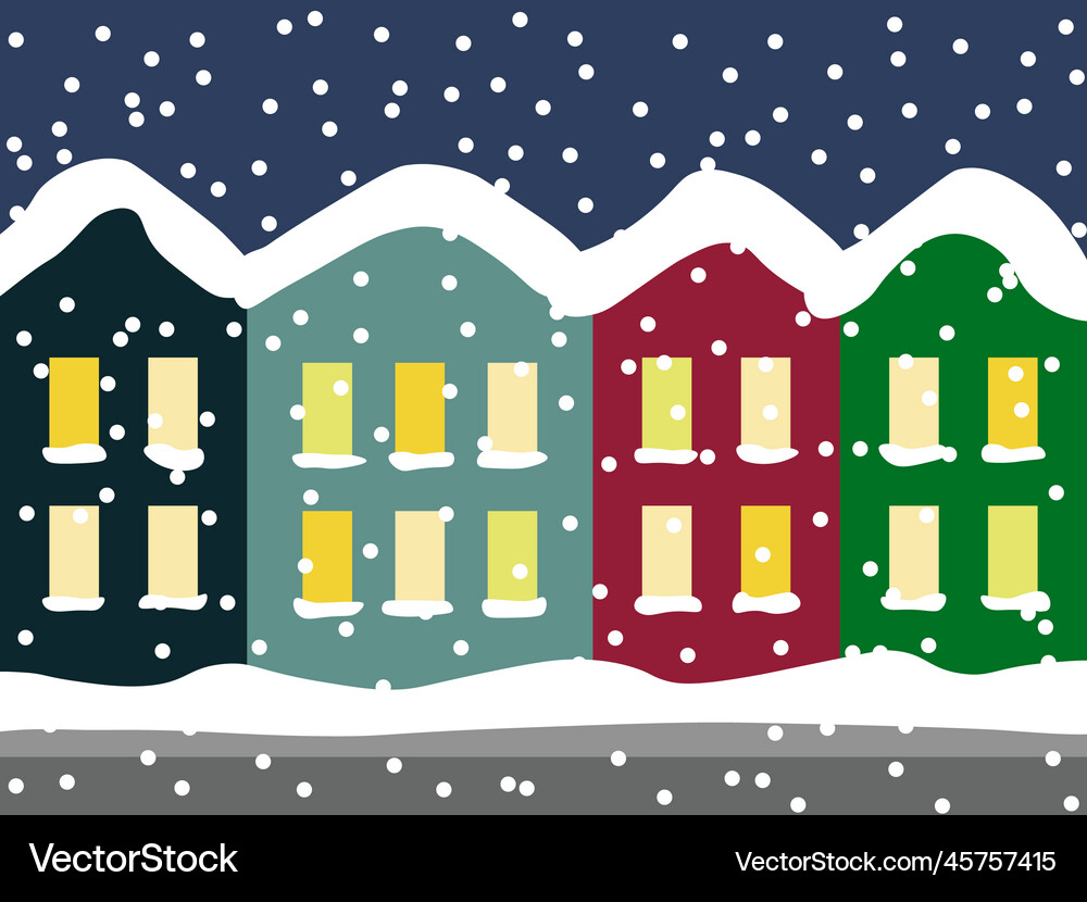 Scandinavian city and snowfall Royalty Free Vector Image