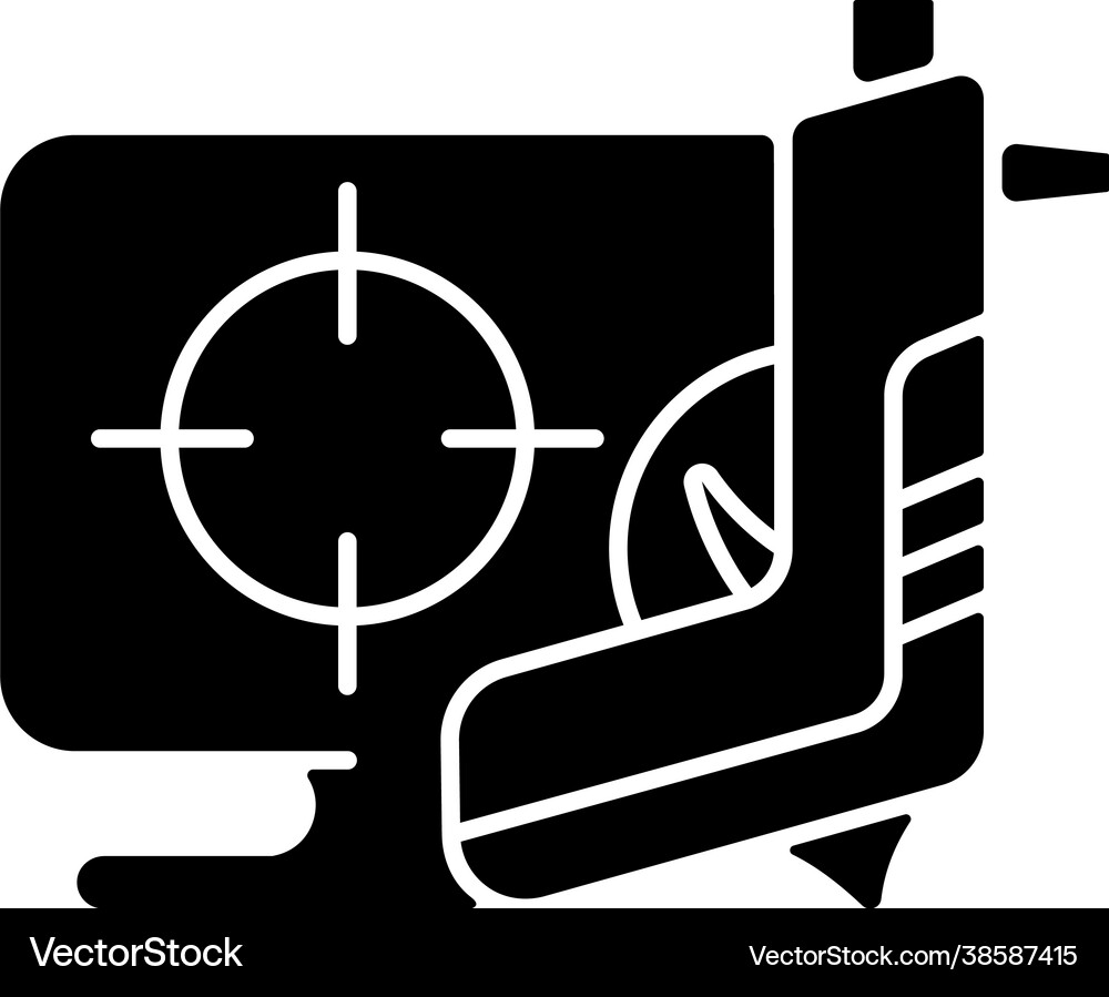 Shooter game black glyph icon Royalty Free Vector Image