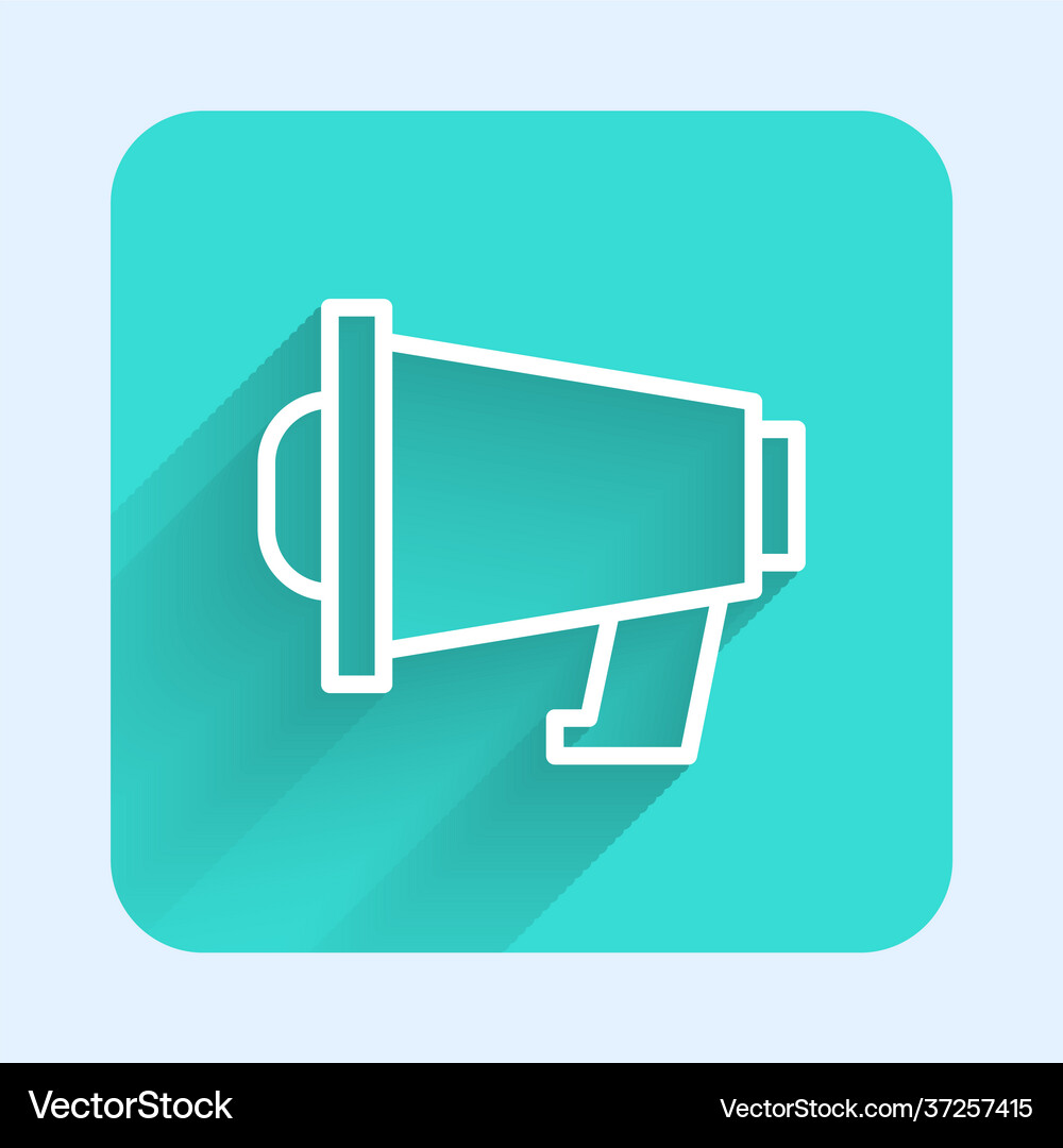 White line megaphone icon isolated with long Vector Image