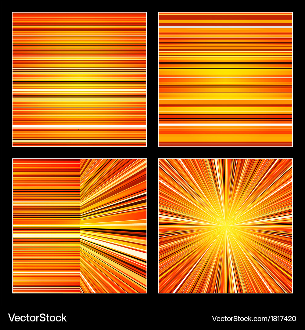 Abstract striped orange colorful backgrounds set Vector Image