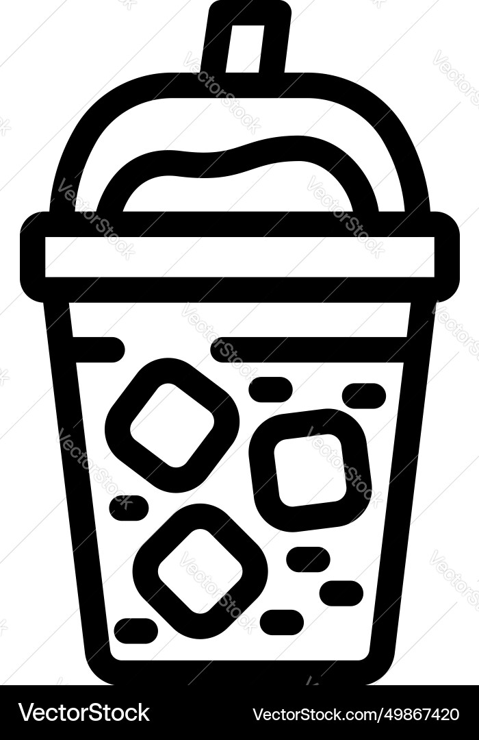 Americano cold coffee icon outline drink Vector Image