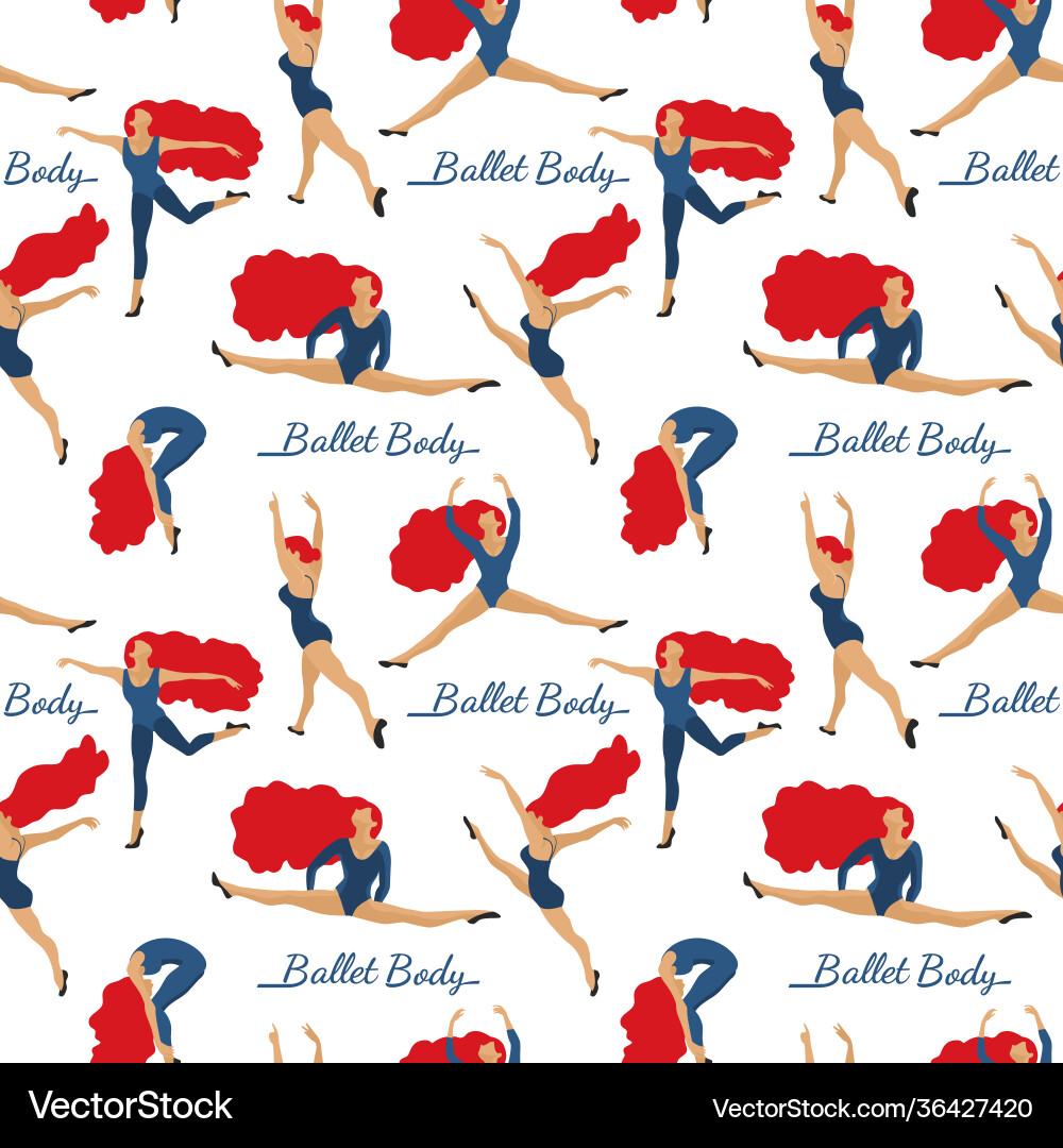 Body ballet dancing girls seamless pattern Vector Image
