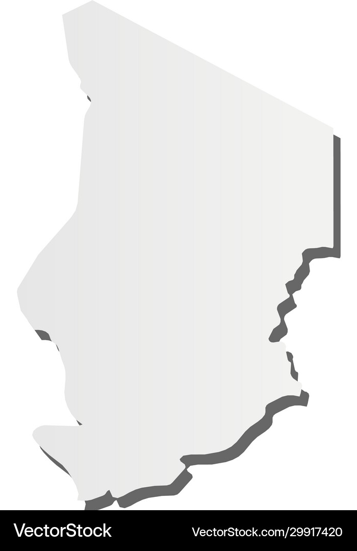 Chad - grey silhouette map country area Royalty Free Vector